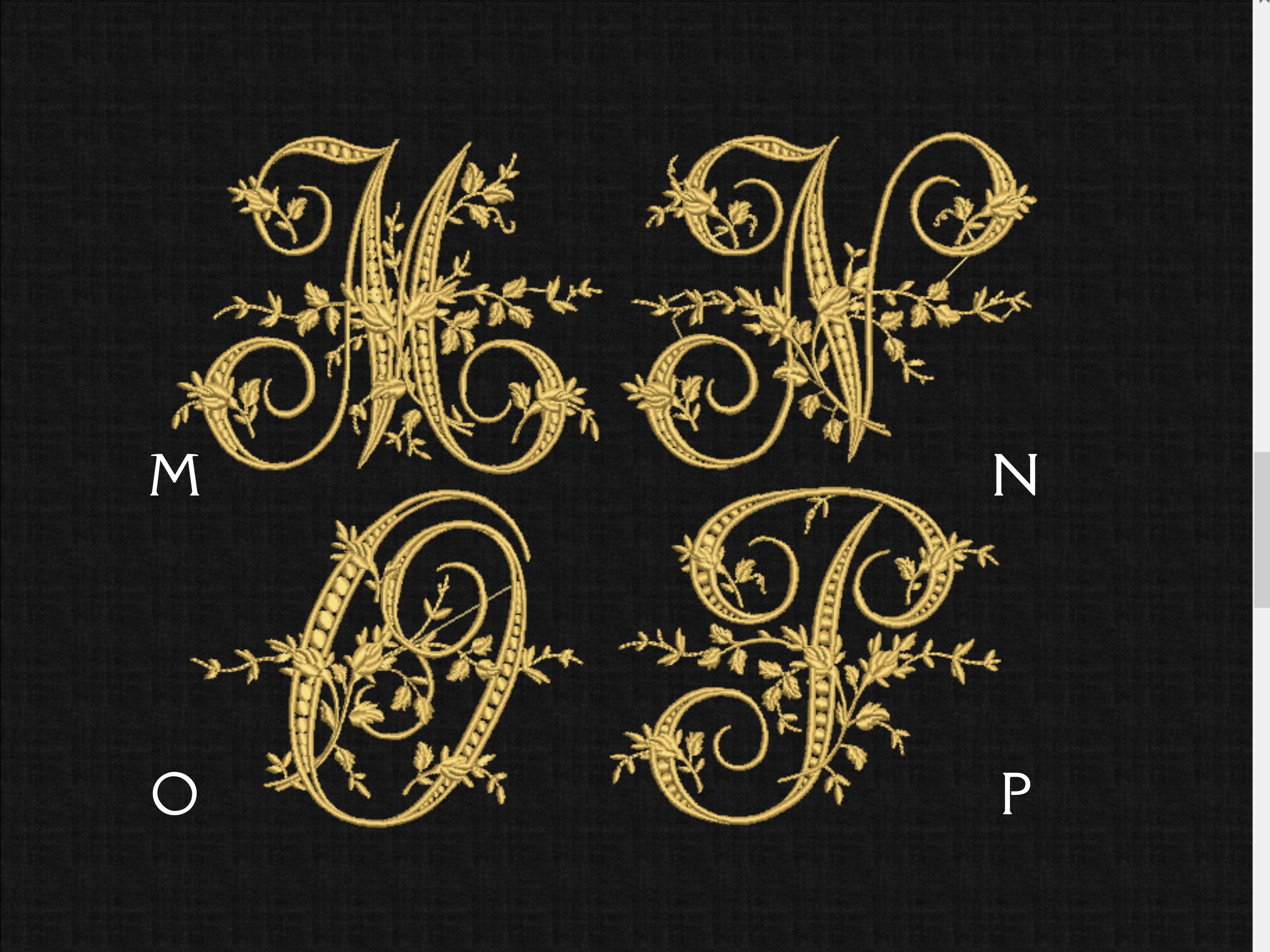 Edwardian Embroidery Letters. Complete Alphabet. Historical Machine ...