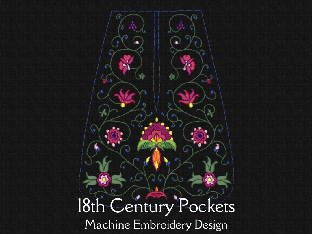 18th Century Pockets for Machine Embroidery. Historical Accessories for ...