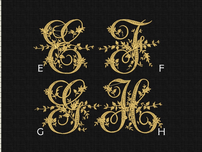 Edwardian Embroidery Letters. Complete Alphabet. Historical Machine ...