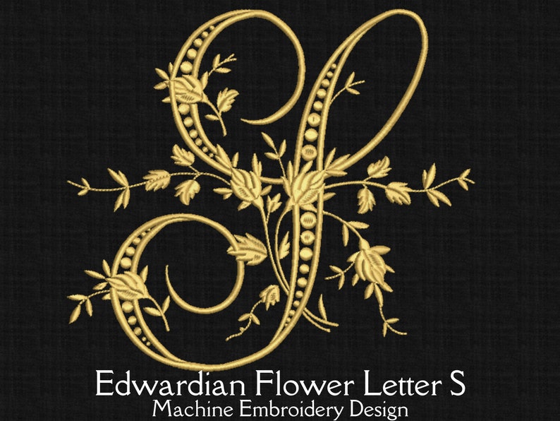 Historical Letter S. Edwardian Embroidery Lettering. Historical Machine ...