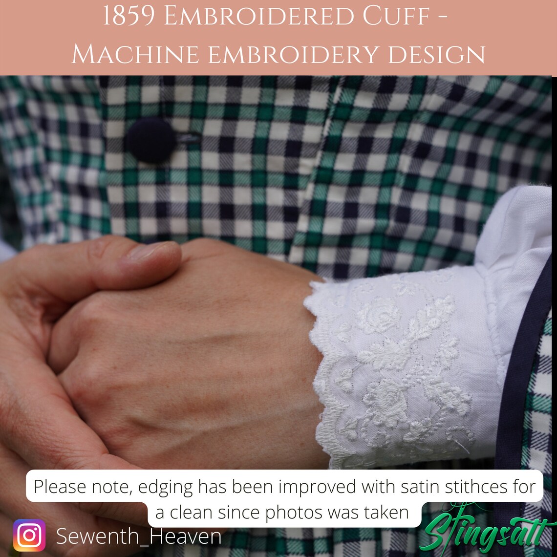 Victorian Cuff Embroidery. Historical Machine Embroidery for - Etsy