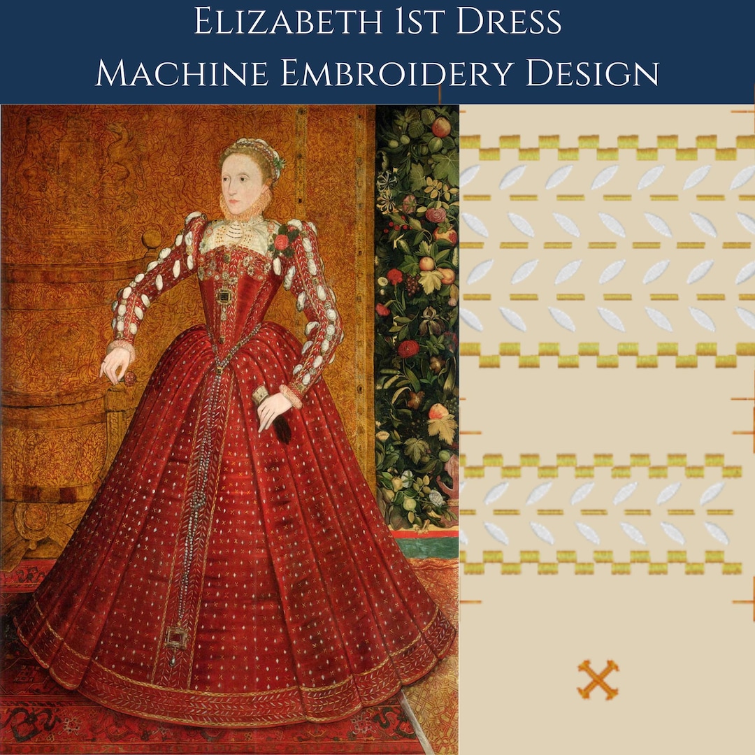 Elizabeth 1st Dress Borders Embroidery Designs. Elizabethan and Tudor ...