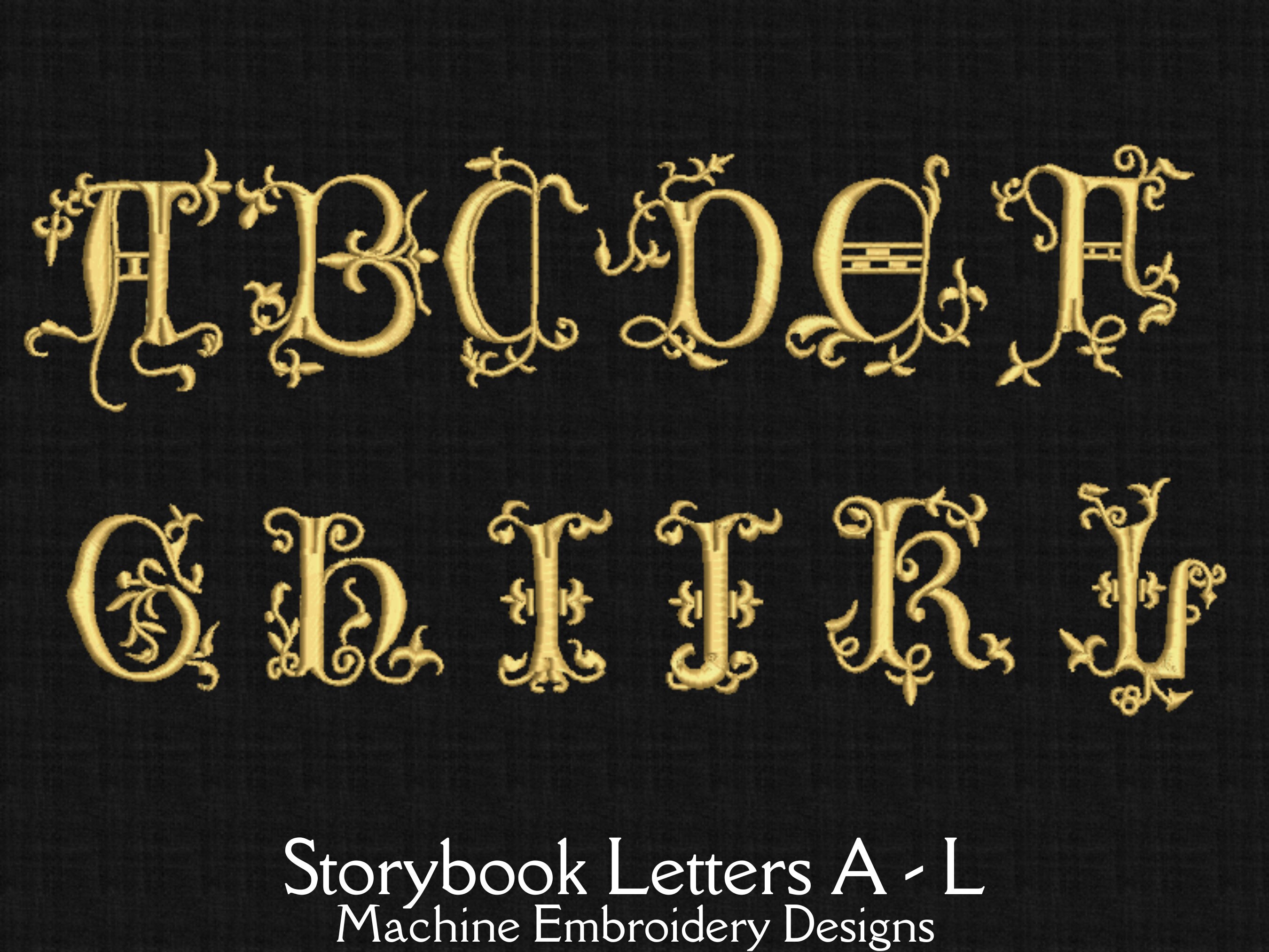 Storybook Fairytale Font. Edwardian Embroidery Lettering. Historical ...
