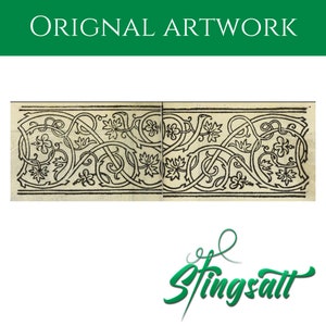 Tudor Machine Embroidery Design. Continuous Border Design. Medieval ...