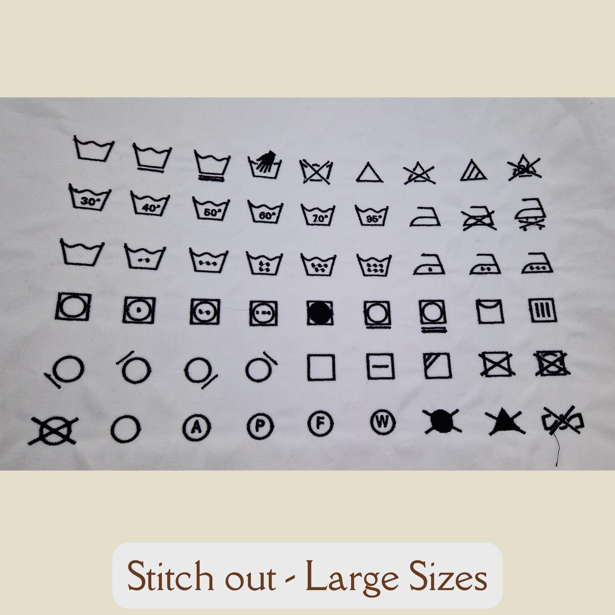 Laundry Symbols. Set of 53 in 2 Sizes. Machine Embroidery for Home ...