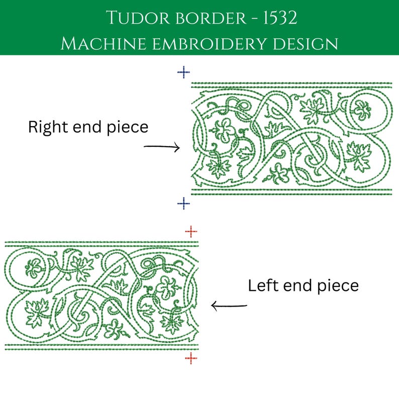 Tudor Machine Embroidery Design. Continuous Border Design. Medieval ...