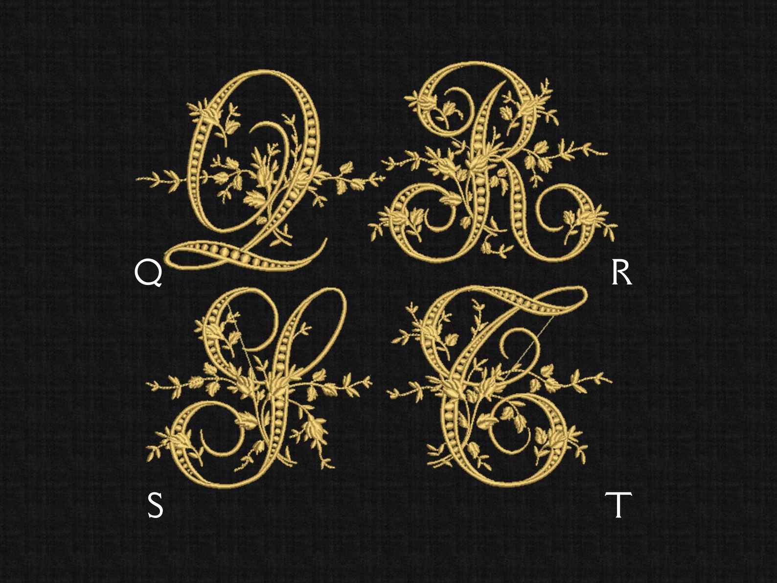 Edwardian Embroidery Letters. Complete Alphabet. Historical Machine ...