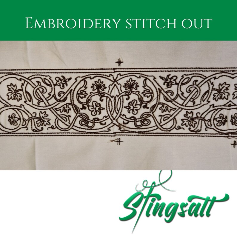 Tudor Machine Embroidery Design. Continuous Border Design. - Etsy