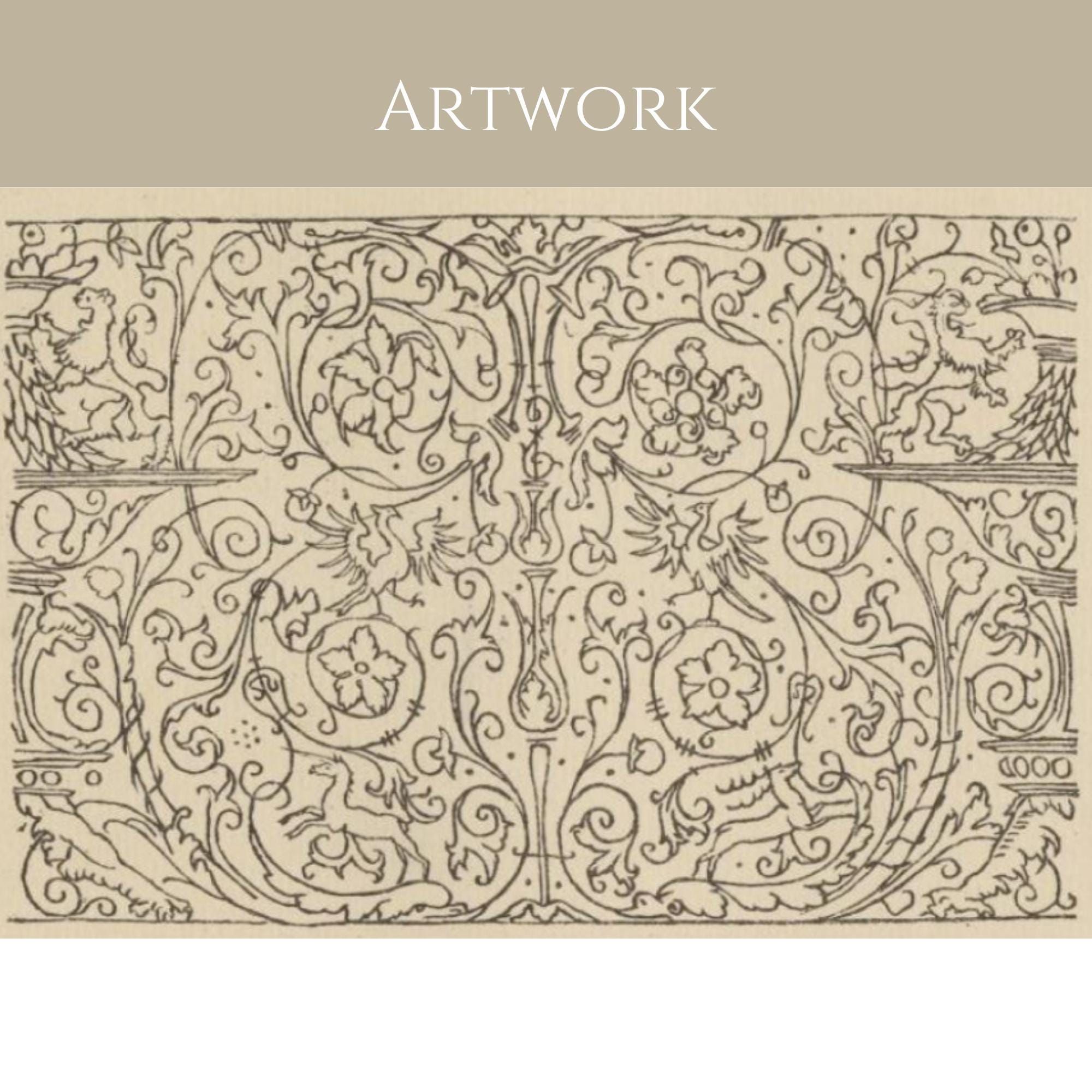 Wide Tudor Machine Embroidery Design. Continuous Border Design ...