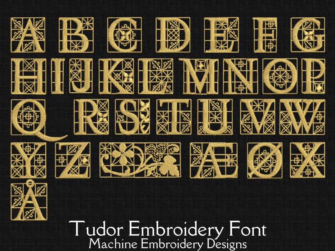 Tudor Historical Font for Machine Embroidery From the 16th Century ...