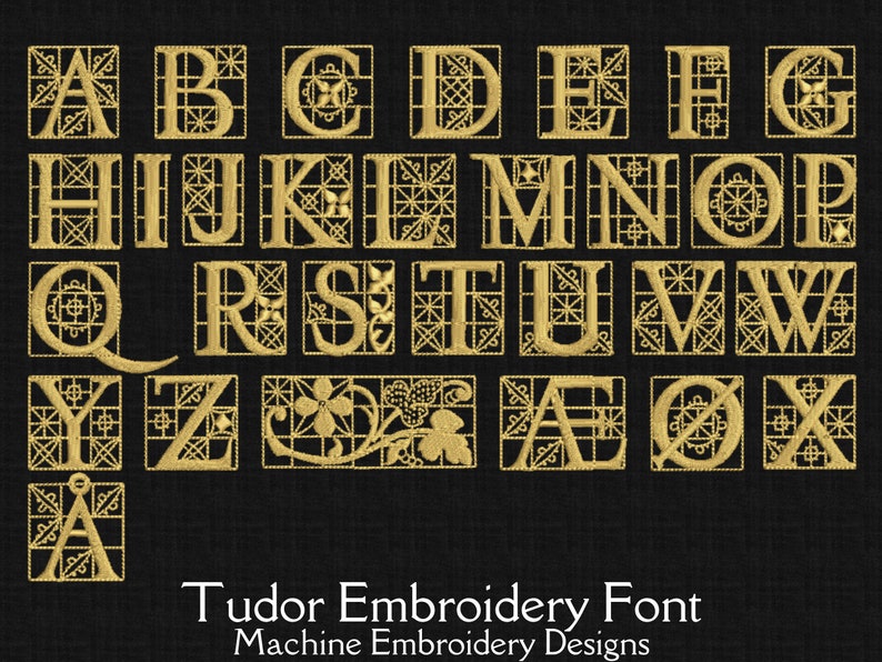Tudor Historical Font for Machine Embroidery From the 16th Century ...