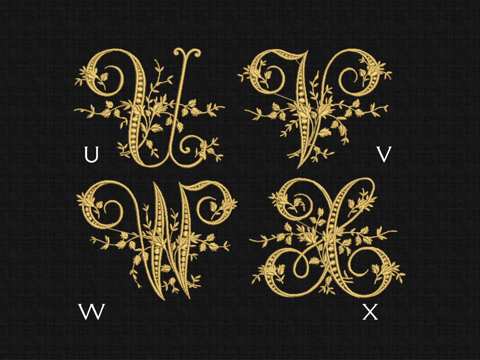 Edwardian Embroidery Letters. Complete Alphabet. Historical Machine ...