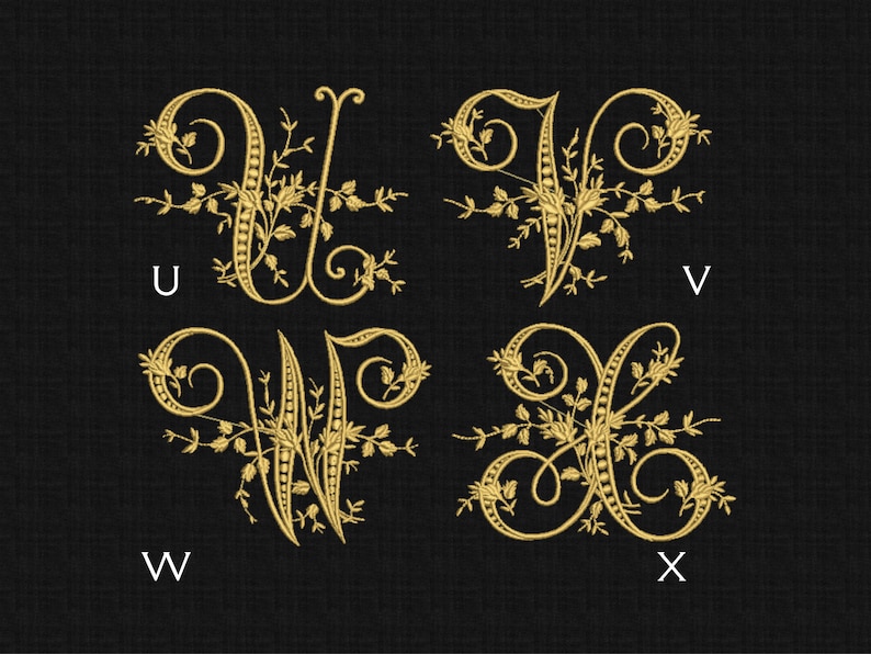 Edwardian Embroidery Letters. Complete Alphabet. Historical Machine ...