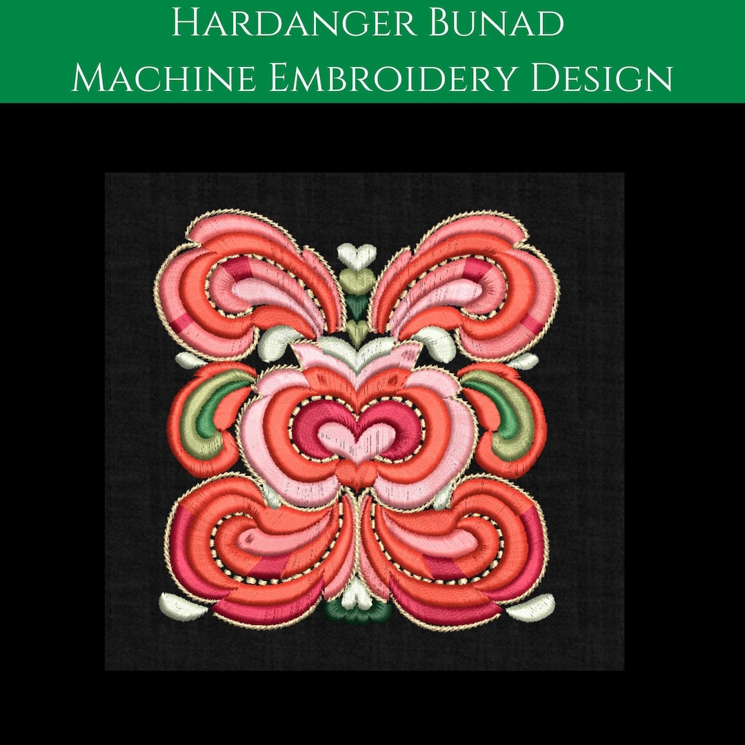 Hardanger Bunad Embroidery Design - Folk Costume From Norway and Scandinavia - for Machine ...