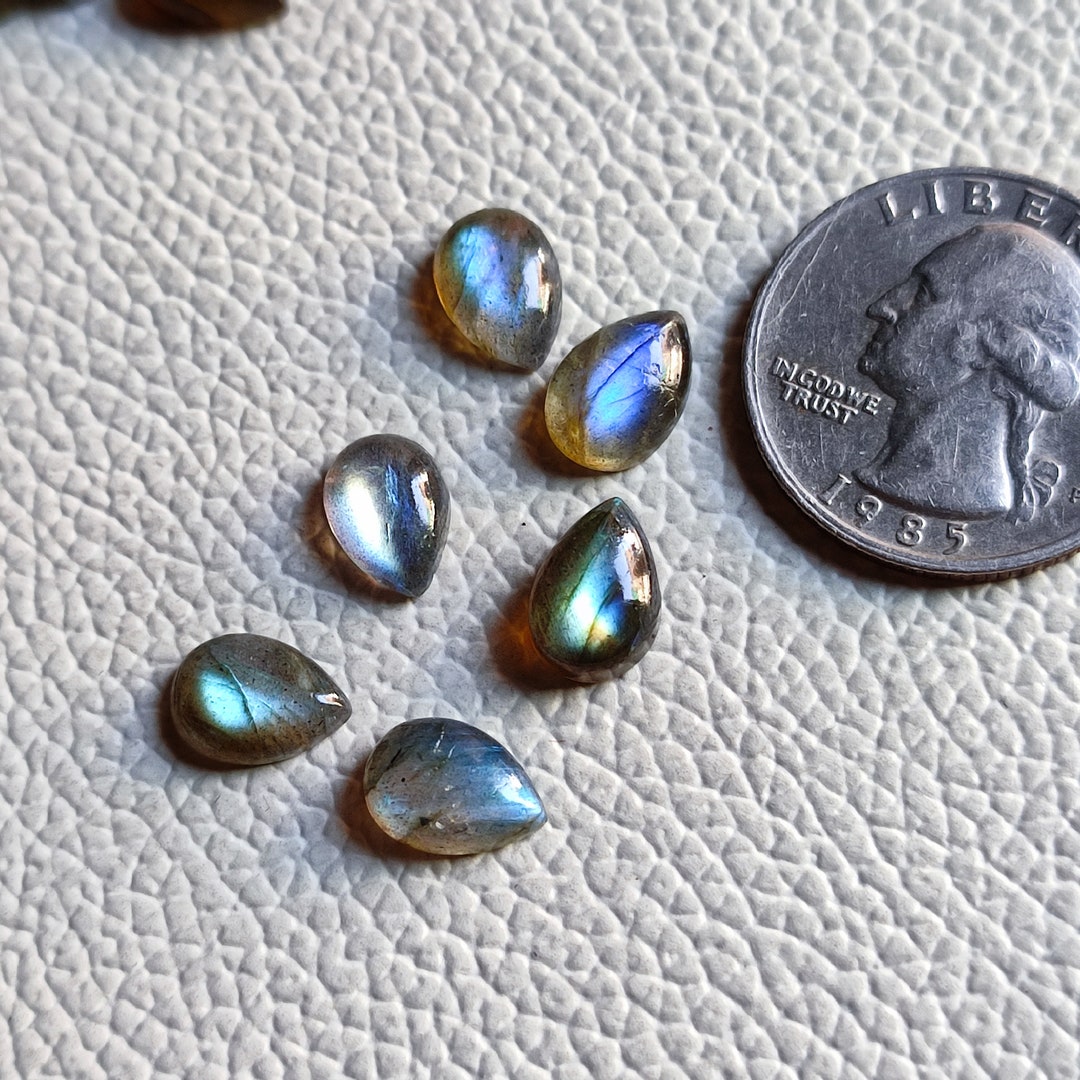 05 Pieces From Lot Smooth Blue Labradorite Beautiful Top Quality Blue ...