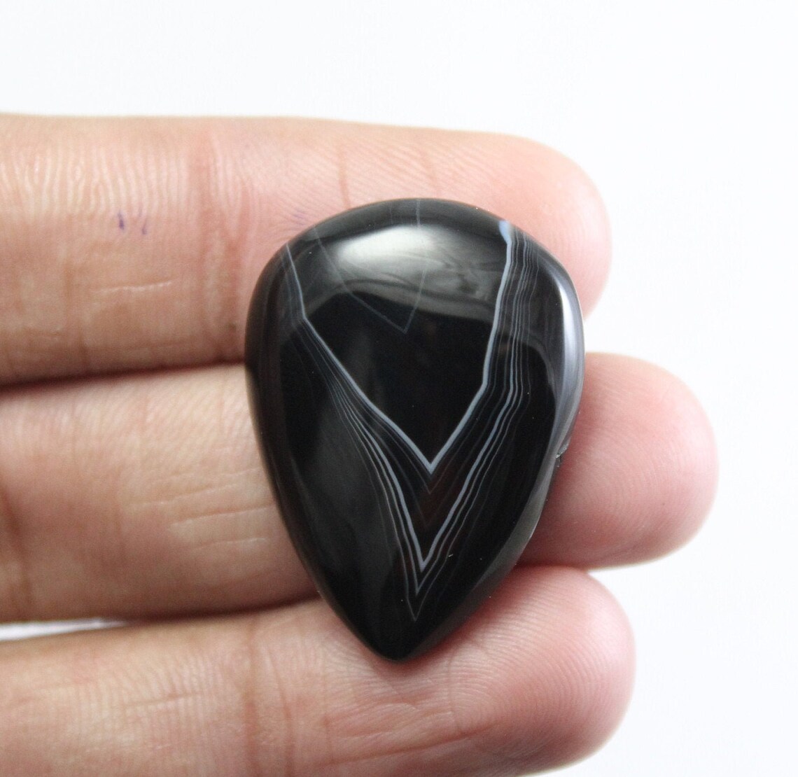 2pcs Natural Black Banded Agate Cabochons Banded Agate - Etsy UK