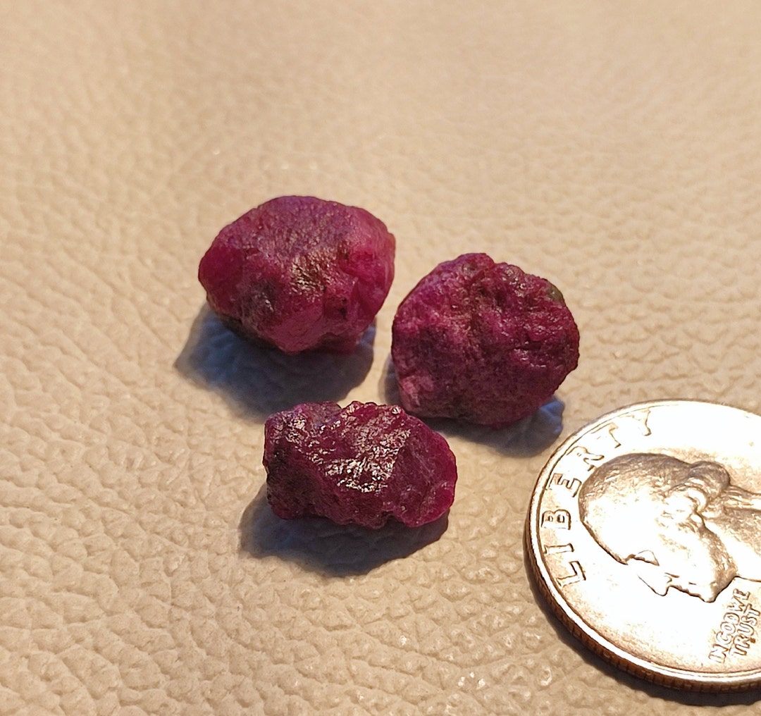 3pcs 100% Natural Ruby Raw Natural Shape Earth Mined Ruby Rough ...