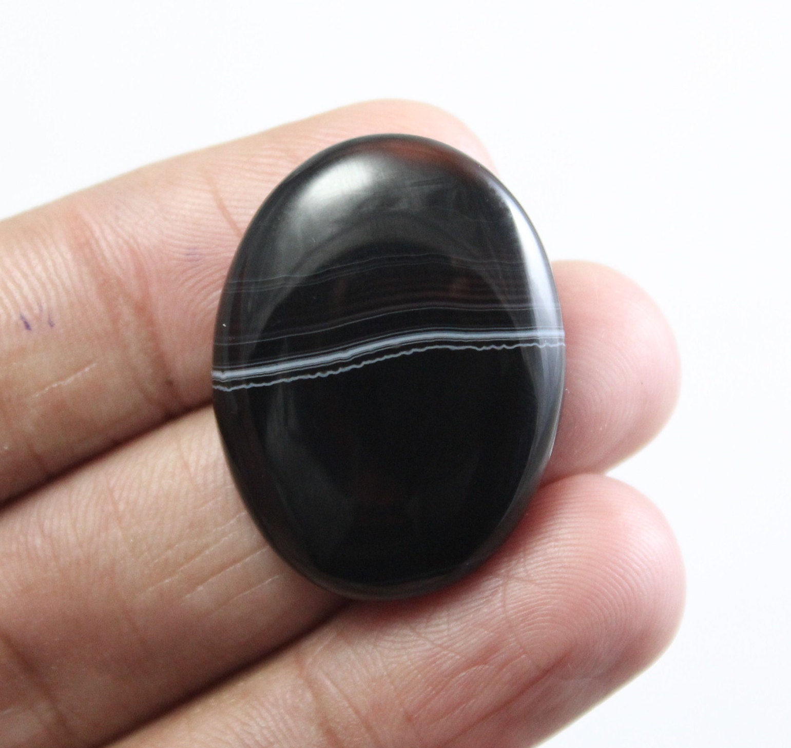 2pcs Natural Black Banded Agate Cabochons Banded Agate - Etsy UK