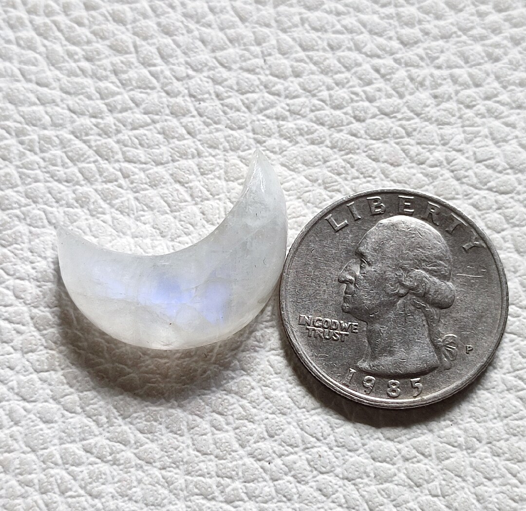 20cts Smooth White Rainbow Moon Shape Gemstone Polished White - Etsy