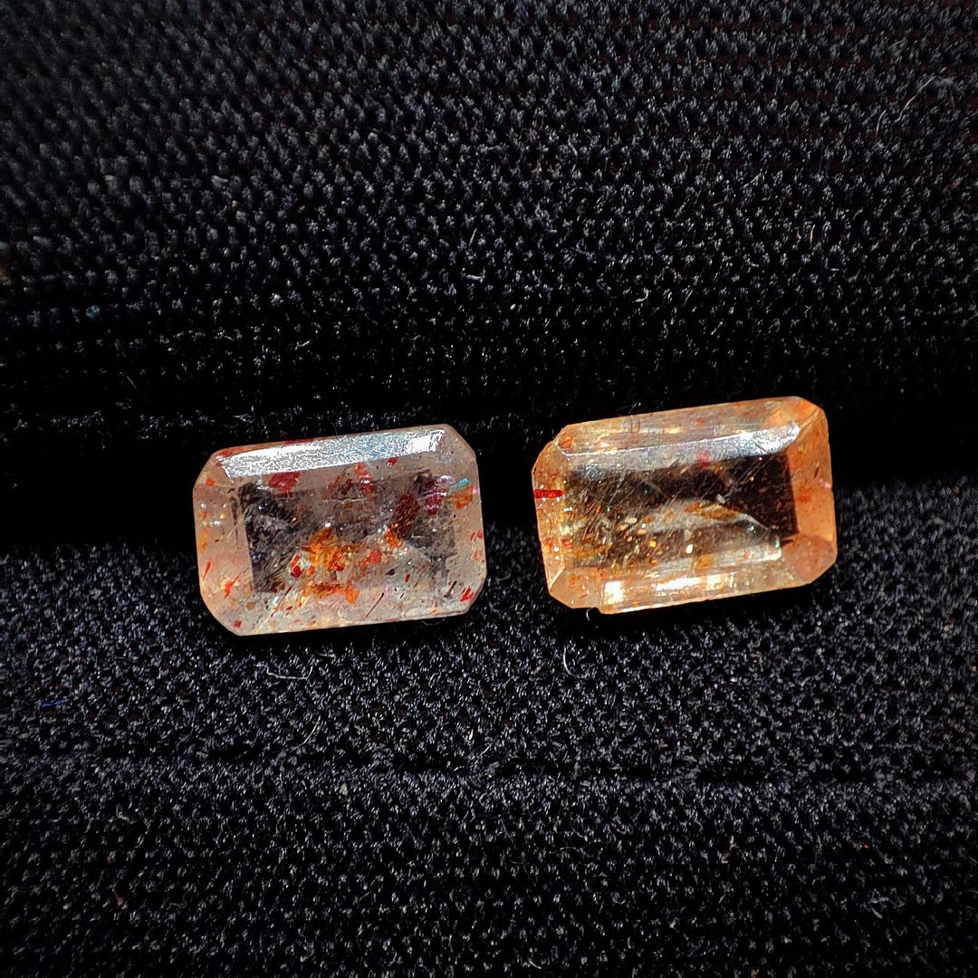 1.45 Cts Very Rare Tiny Confetti Sunstone, Copper Inclusion, Rectangle ...