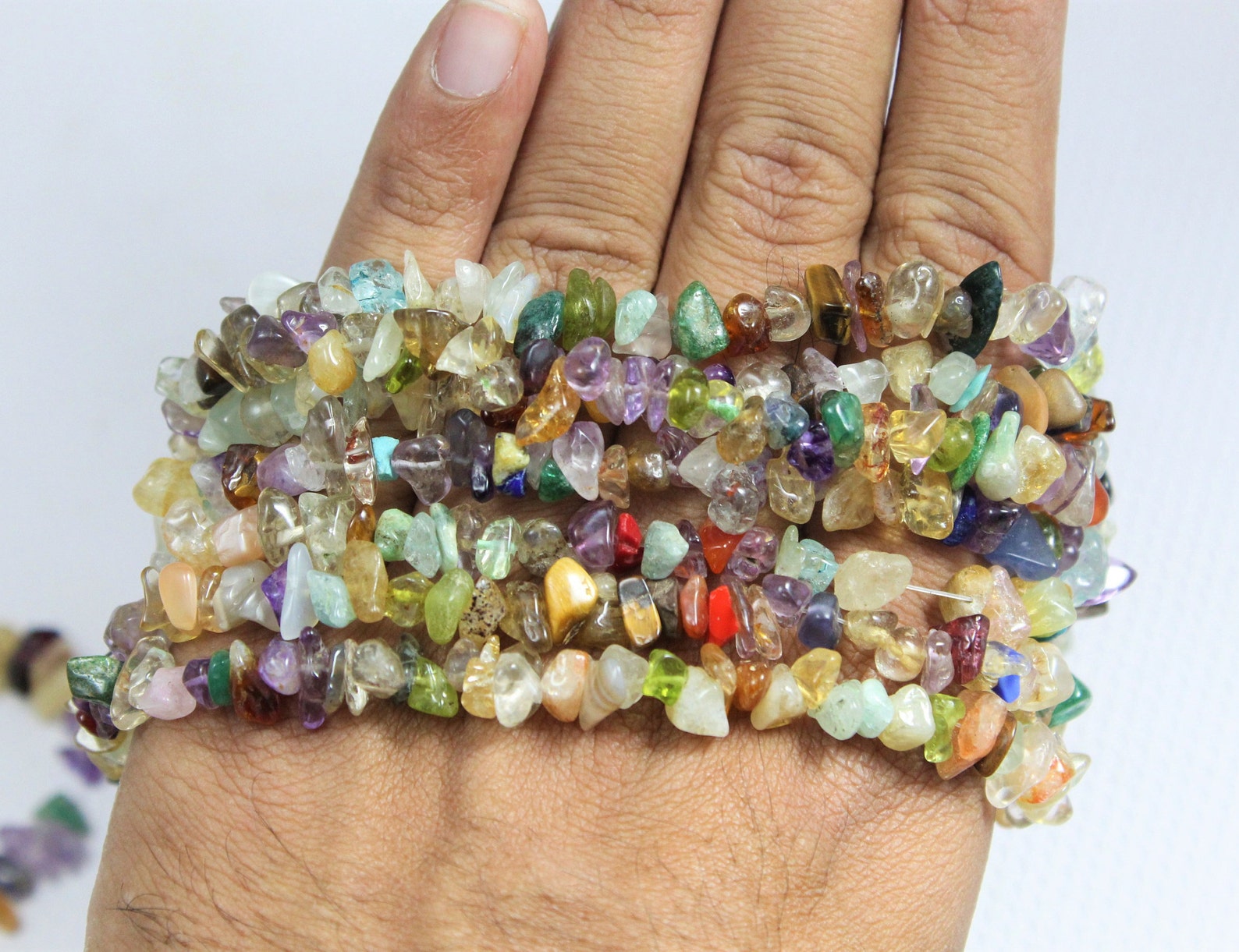 Mix Semi Precious Disco Chips Lines Disco Smooth Nuggets Chips Jewelry ...