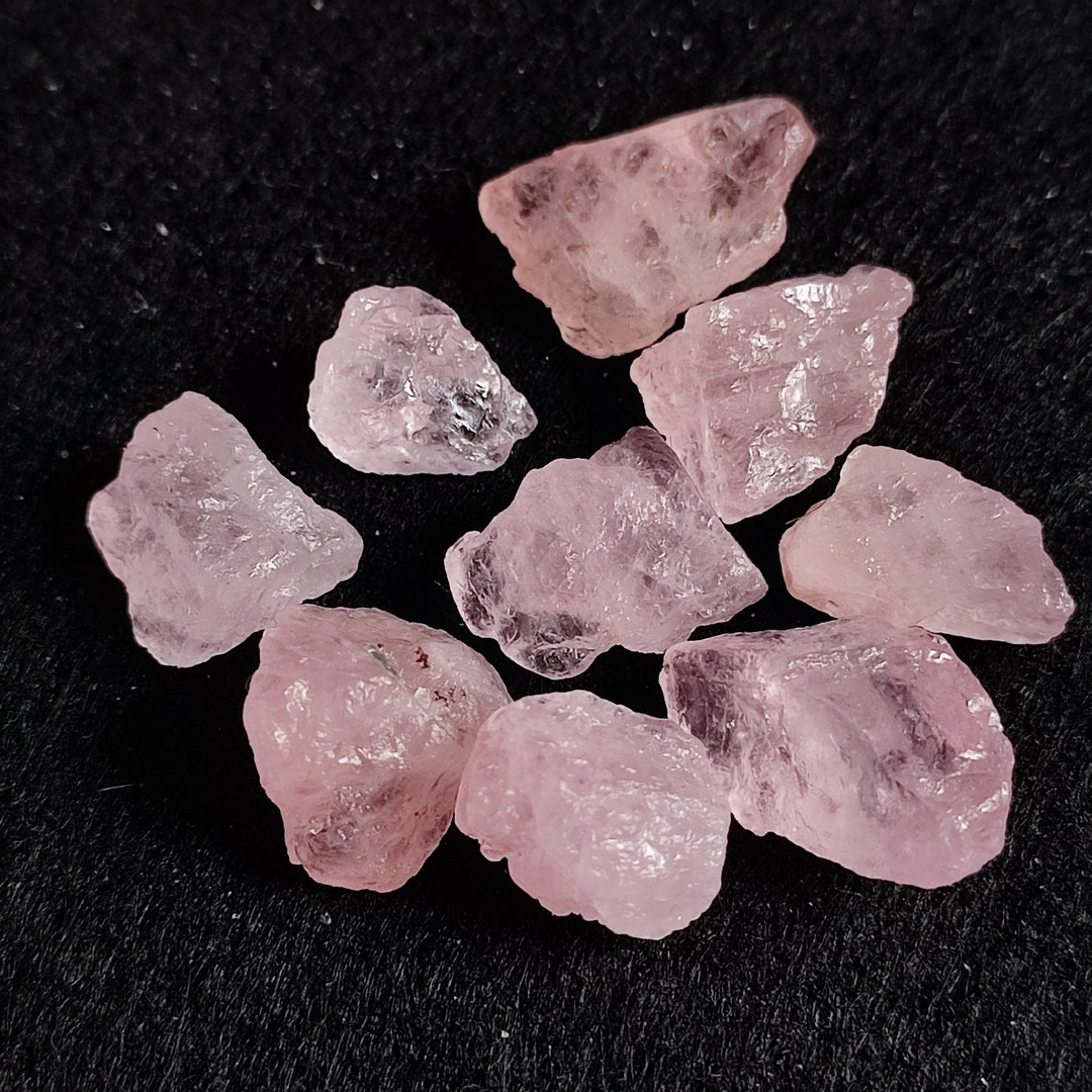 50cts From Lot Big Size Pink Natural Morganite Rough Clean Dark Pink ...