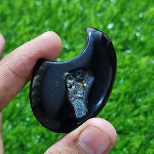 Very Rare Big 93cts Natural Banded Agate Druzy Moon Beautiful Smooth ...