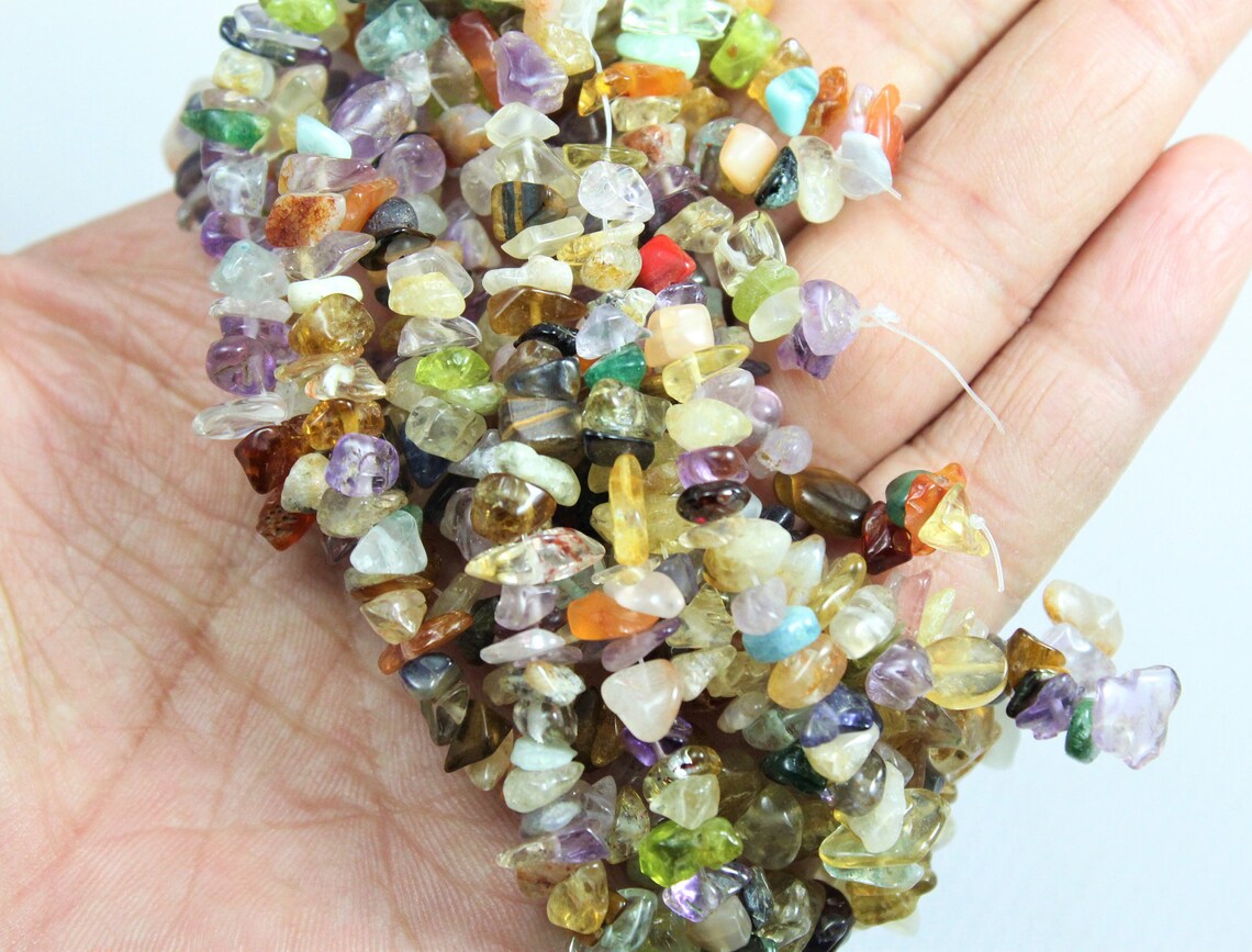 Mix Semi Precious Disco Chips Lines Disco Smooth Nuggets Chips Jewelry ...
