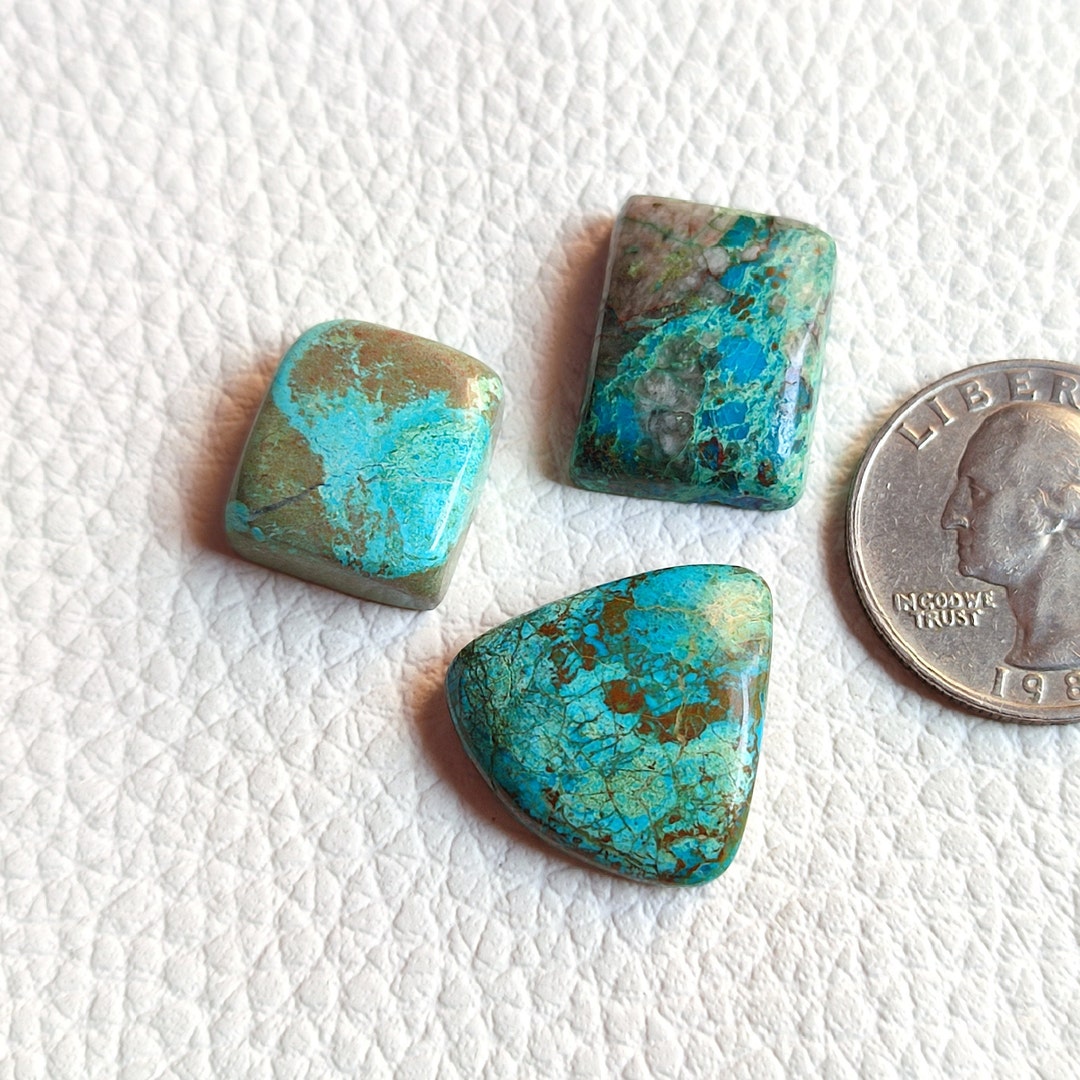 Top Quality Natural Chrysocolla Azurite, Cabochon Gemstone Lot, for ...