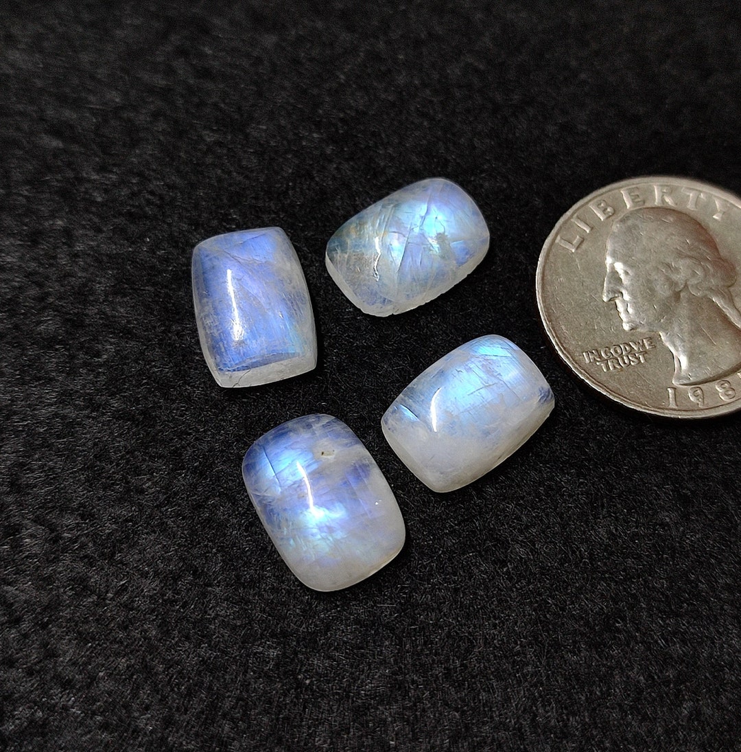 Octagon Shape Top Quality Natural&smooth White Rainbow Moonstone ...
