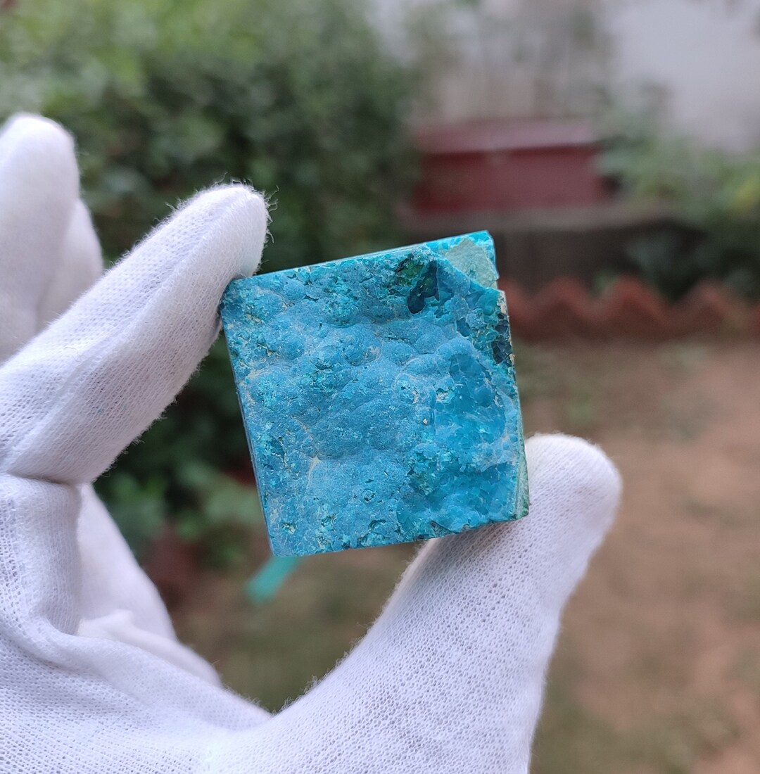 Rare Square Shape Stunning Specimen Chrysocolla Druzy Mineral Specimen ...