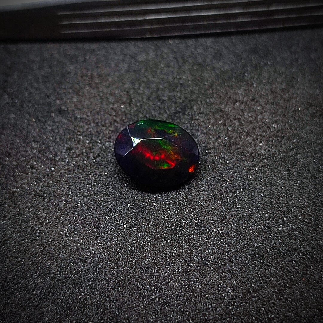 Beautiful Red&green Fire Black Ethiopian Opal Faceted Gemstone, Welo ...