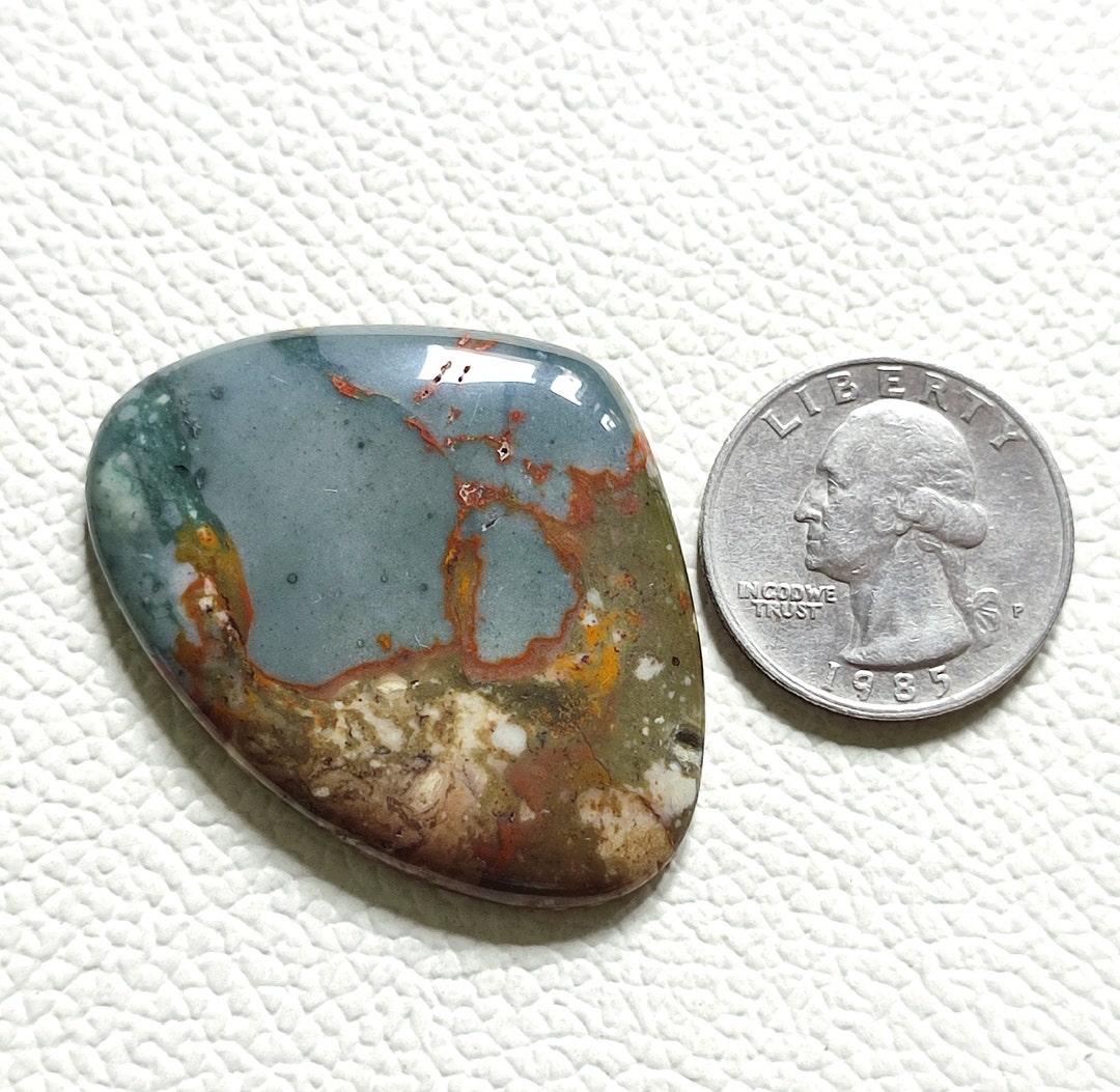 69cts Natural Big Imperial Jasper Cabochon Pear Imperial Jasper Stone ...