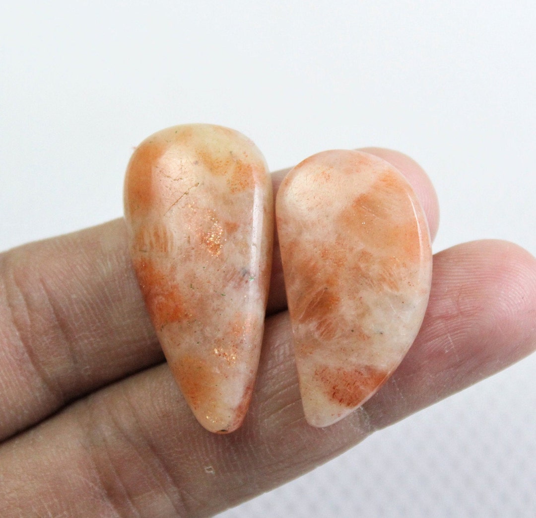 2Pcs Mix Shape Flashy Smooth Sunstone Gemstone Lot Sunstone Crystal ...