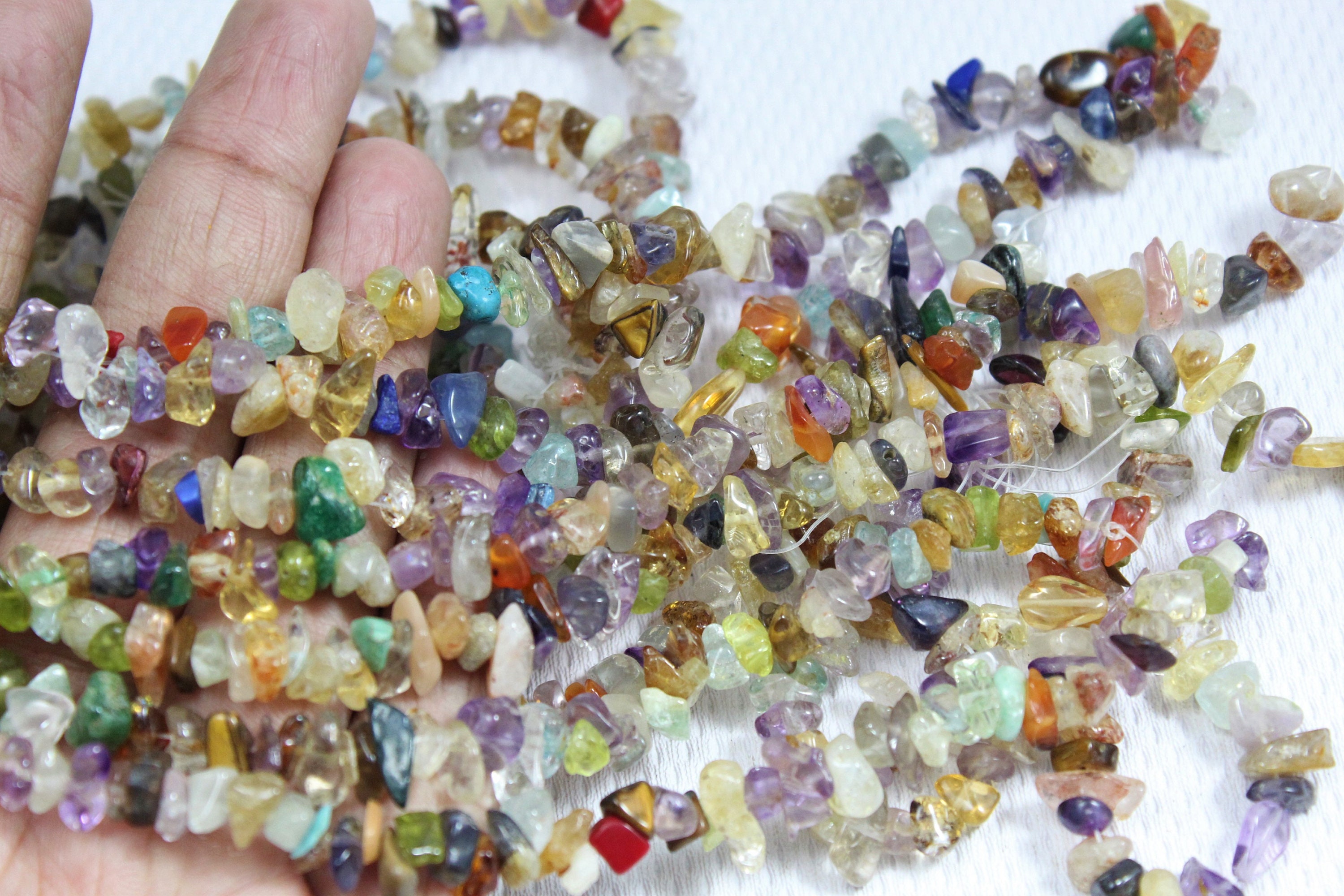 Mix Semi Precious Disco Chips Lines Disco Smooth Nuggets Chips Jewelry ...