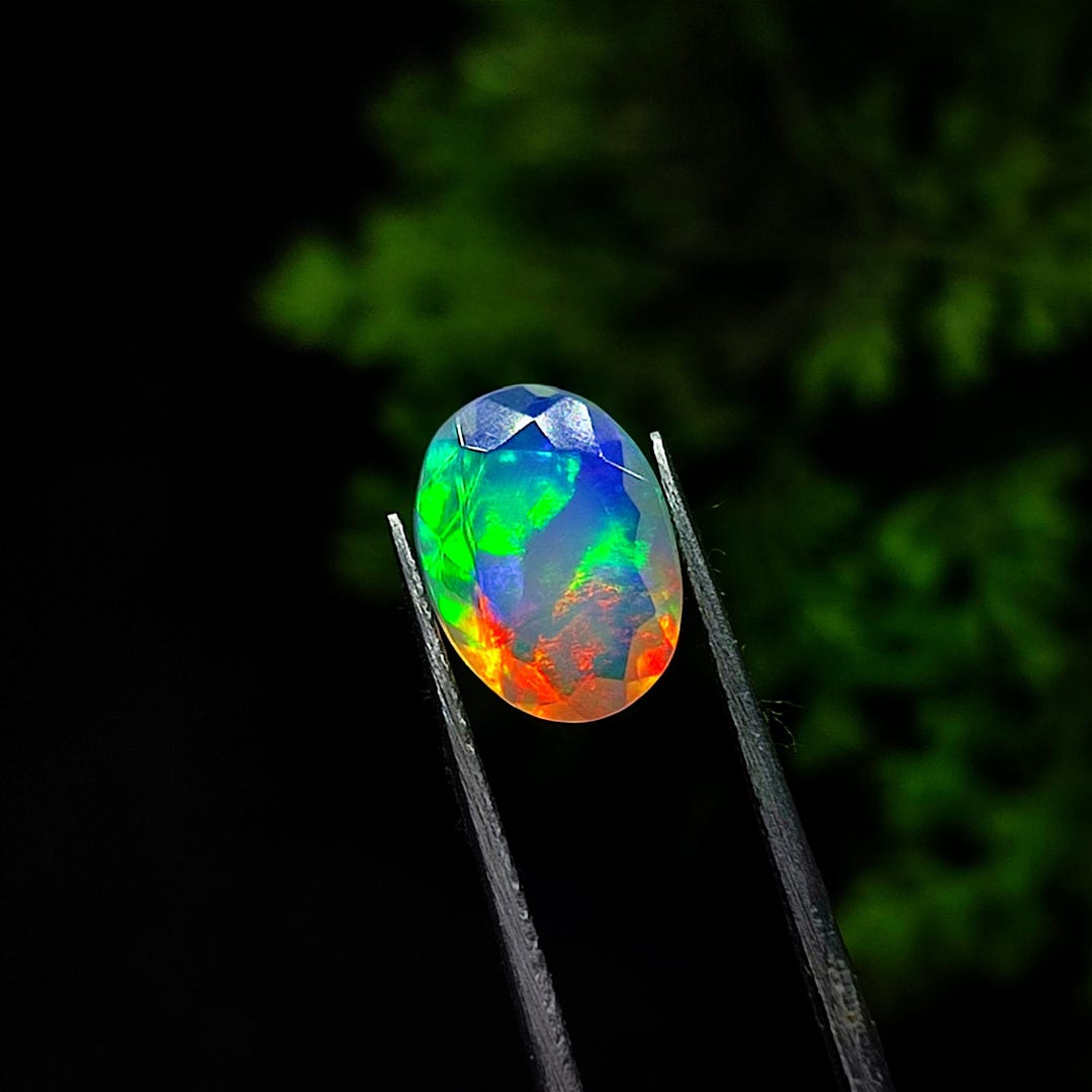 RARE Pinkish Fire Natural Ethiopian Opal Faceted Gemstone, Welo Fire ...