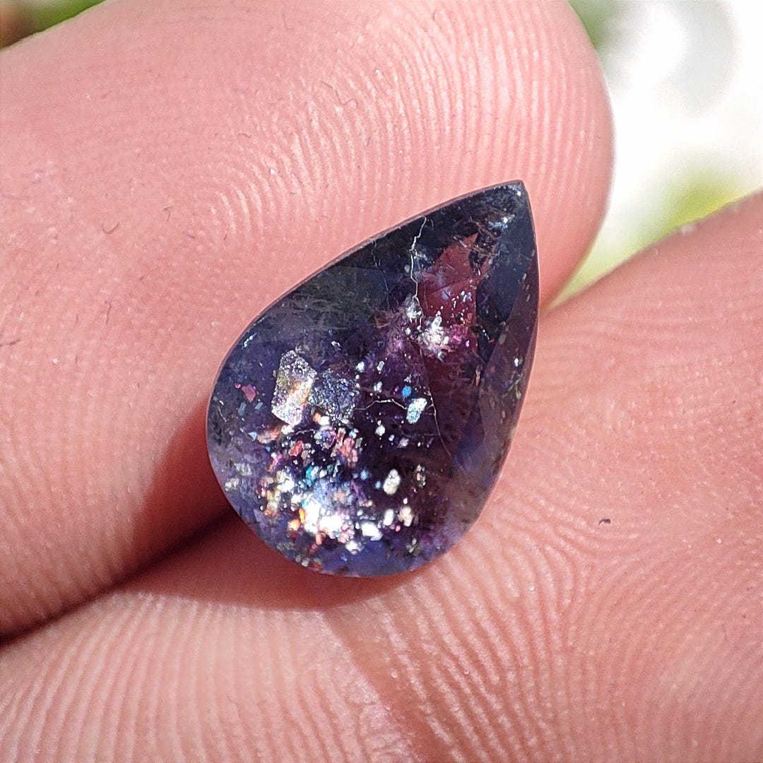 13x9mm Colorful Bloodshot Iolite Sunstone 3.35cts Natural Multi ...
