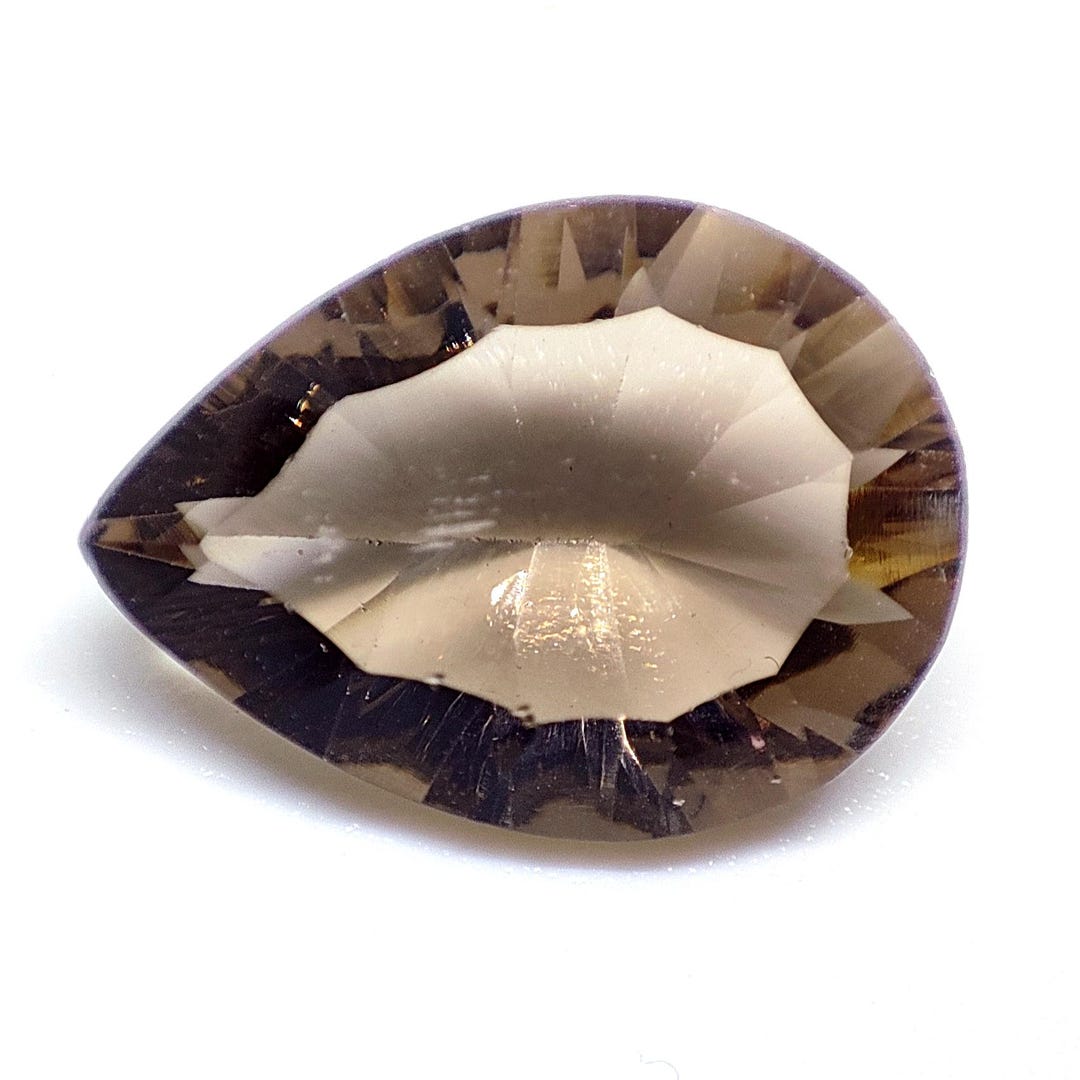 8cts Rare Concave Cut Smoky Quartz, Natural Smoky Quartz Cut Gemstone ...