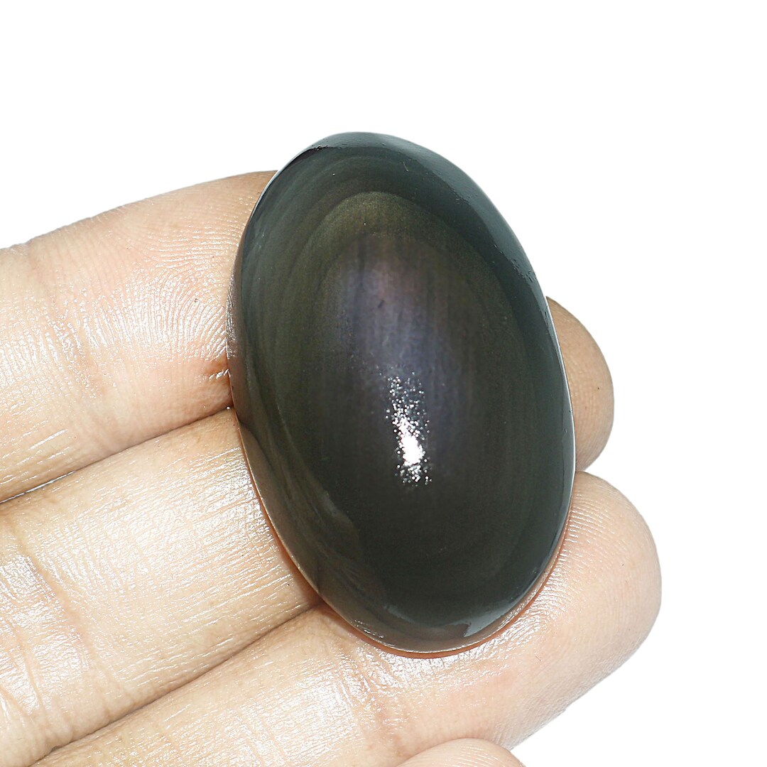 Natural&smooth Black Rainbow Obsidian Cabochon Gemstone for Making ...