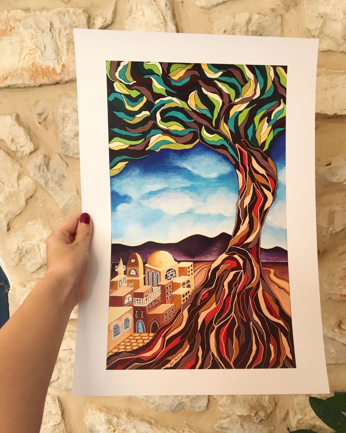 Tree of Life Jewish Art Wall Print Judaica by Yael - Etsy