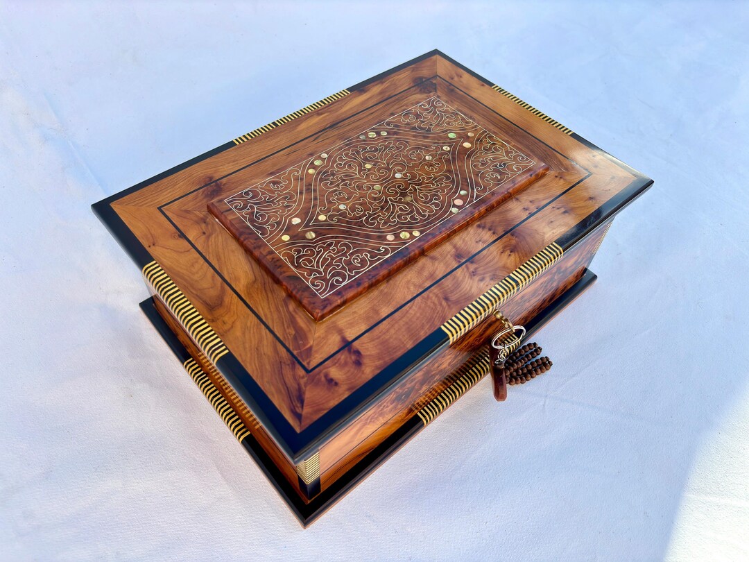 13"×9" Luxury Jewellery Box Burl Wooden,large Wooden Jewelry Box With ...