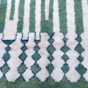 Costum Moroccan Green Rug , New Berber Design Hand-knotted Moroccan Rug ...