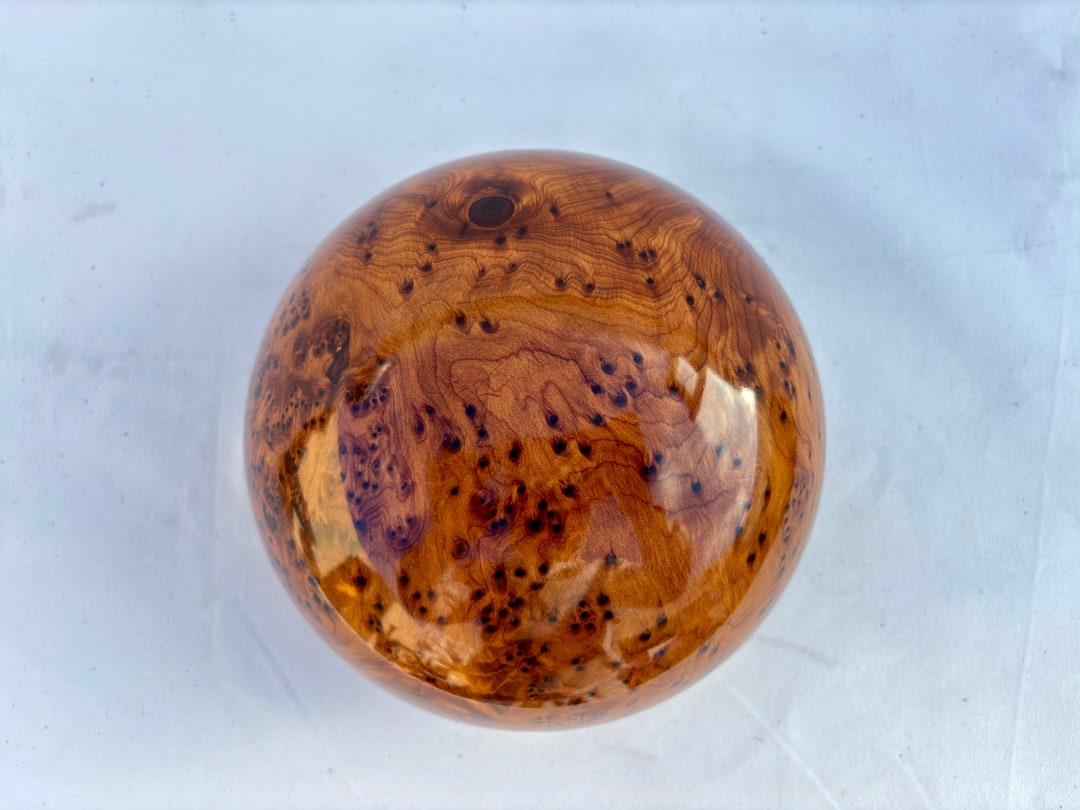 8"x8" Pebble Box Wooden Jewelry Box, Pebble Box Thuya Wood Grain Knots ...