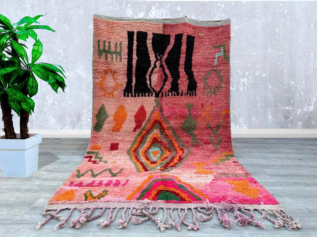5x8 Ft -morrocan Rug, Vintage Shag Rug, Moroccan Wool Rug, Bohemian Rug ...