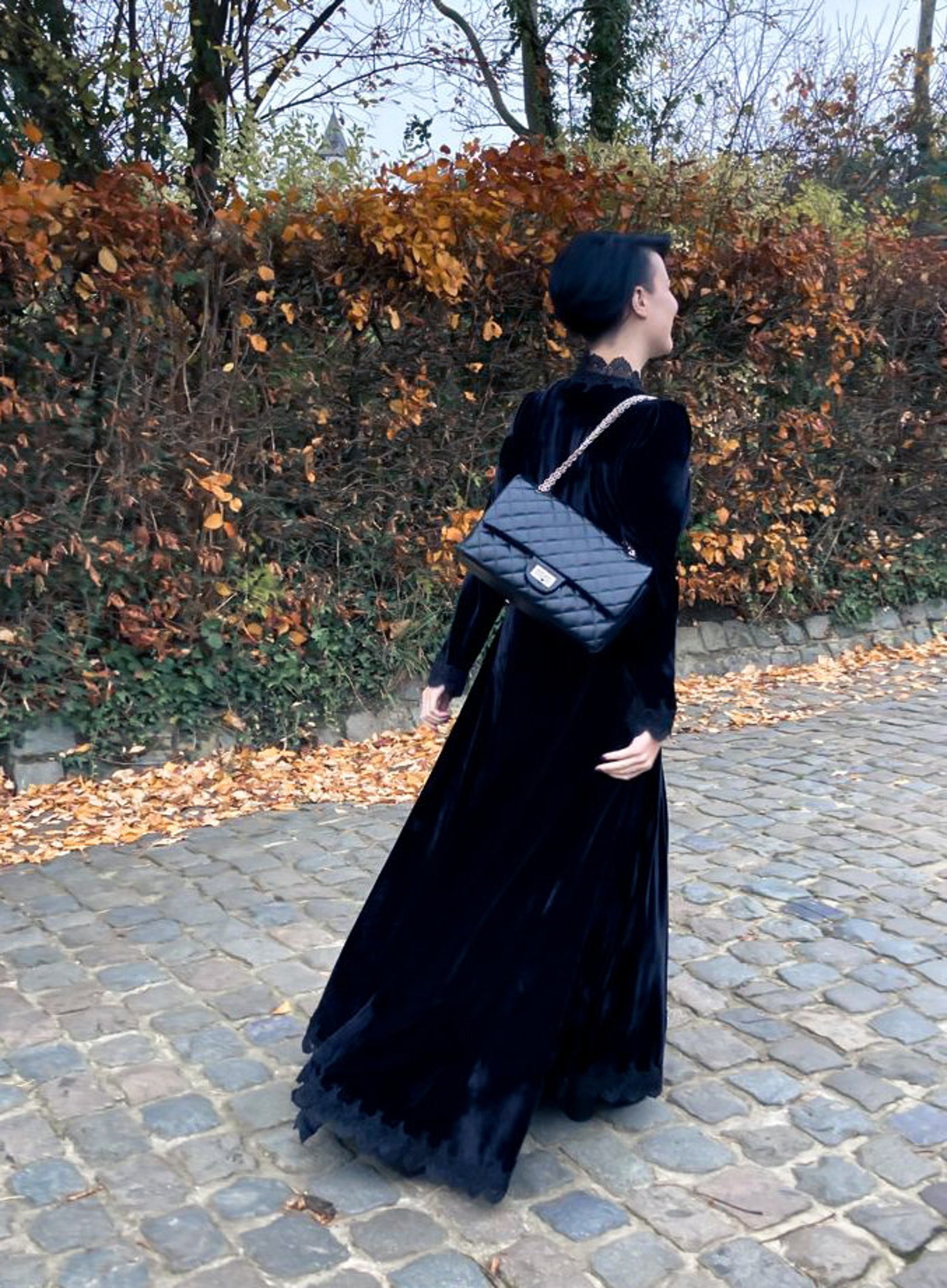 Flowy Elegant Romantic Gothic Coat in Black Velvet With Lace Trims - Etsy