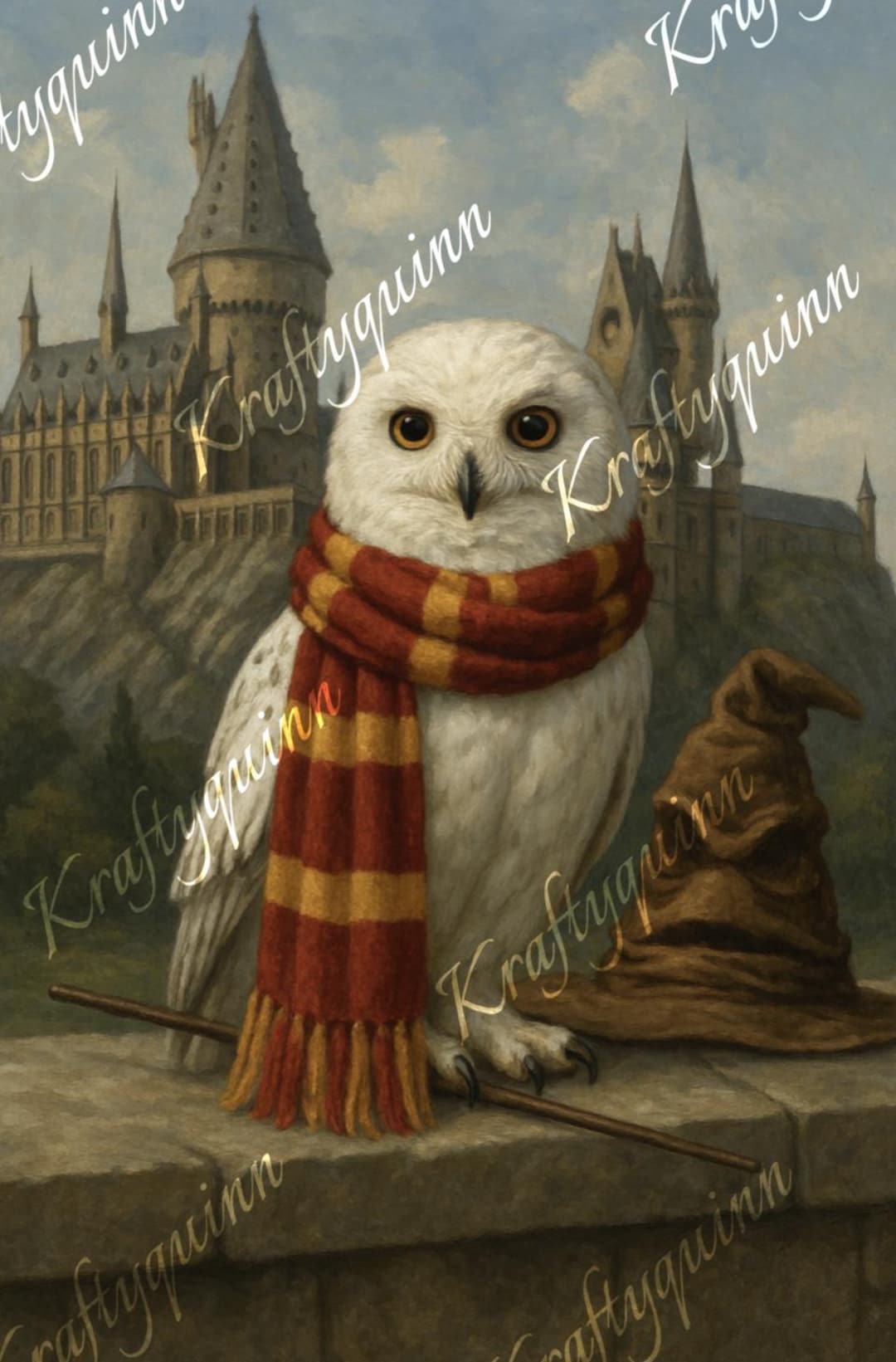 Harry Potter Inspired Hedwig Hogwarts Digital Art Print - Etsy