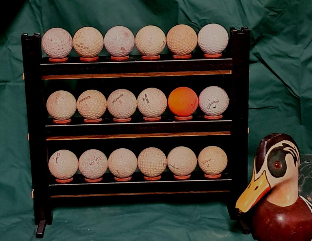Golf Ball Solid Wood Display Shelf. 18 Balls Custom Sizing and Colors ...