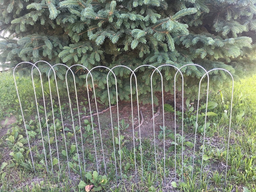 Garden Fence Hoops – Decorative Plant Border Stakes – Galvanized Steel ...