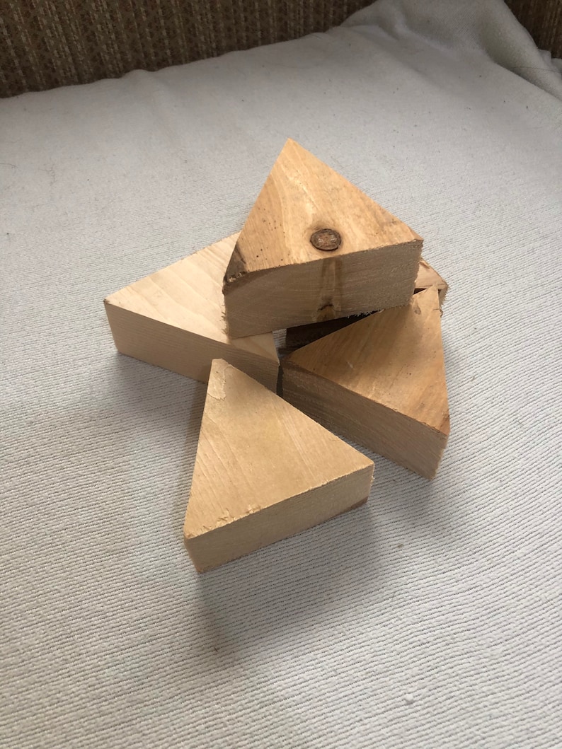 Wood Triangular Blocks up Cycled - Approximate Size 3.5x3.5x1.5 Inches ...