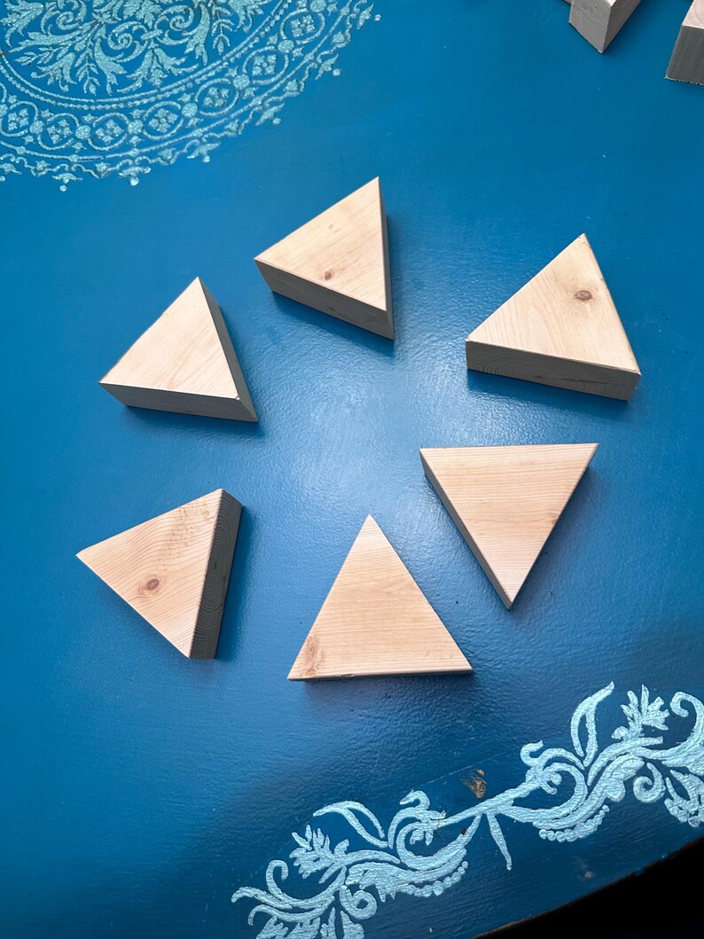 Wood Triangular Blocks up Cycled - Approximate Sizes 3.5x3.5x1.5 Inches ...